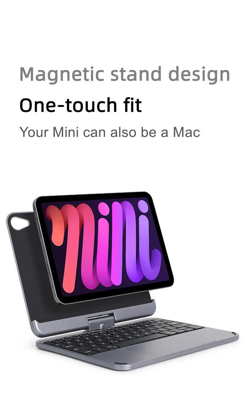 GOOJODOQ For iPad Mini 6 wireless Keyboard With Case Magnetic Cover ...