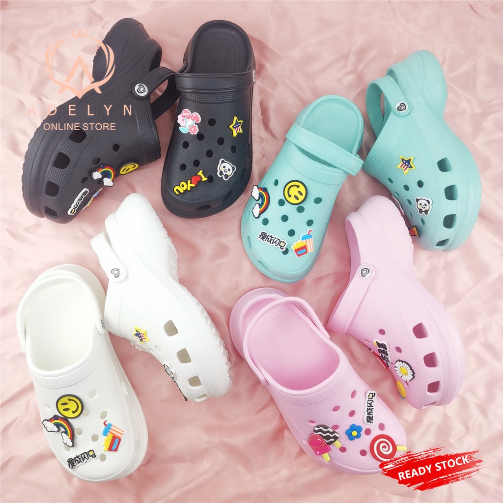 FASHION HEELS THICK SOLES AD1 LADY HIGH QUALITY WOMEN CROCS SPORT CLOGS ...