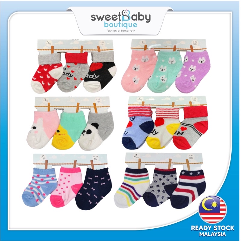SWEETBABY Baby Socks Cotton Boy Girl Stocking Baby Sarung Kaki Bayi ...