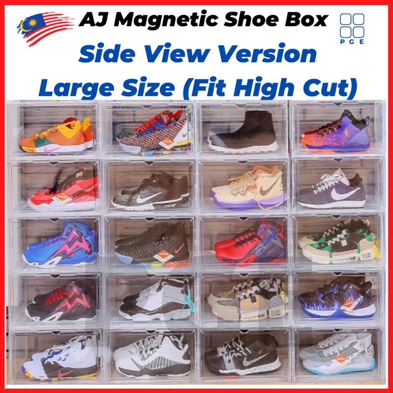 Hard Case【Side View】Large Acrylic Magnetic Stackable Transparent Shoe ...