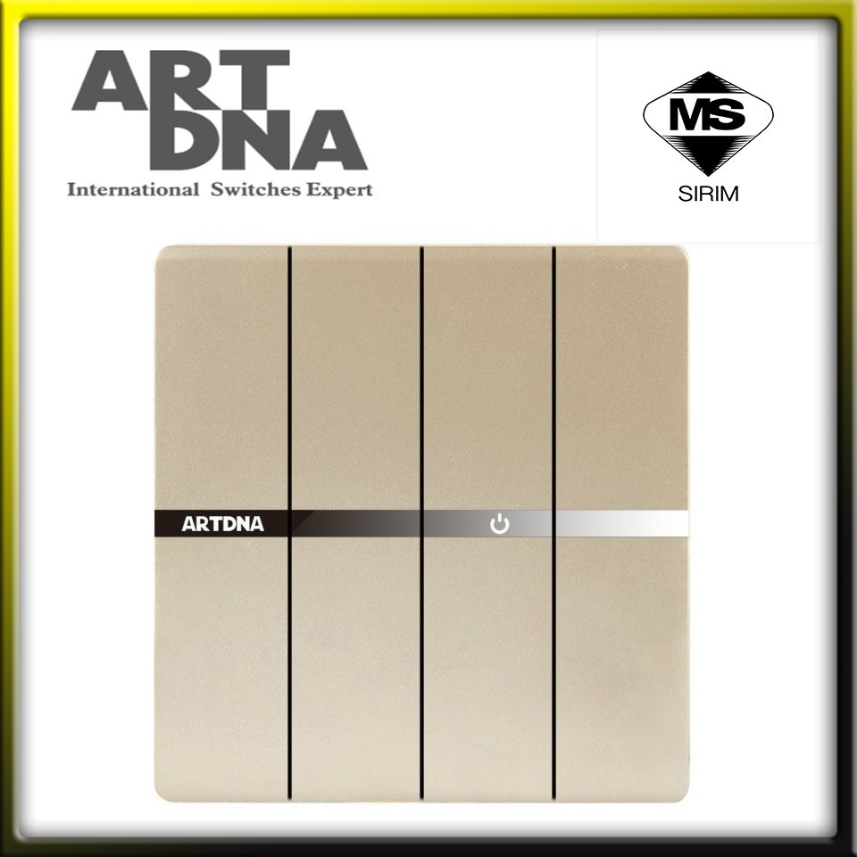 Art Dna A38 4Gang 1Way Switch C/W LED Indicator (Gold) | Shopee Malaysia