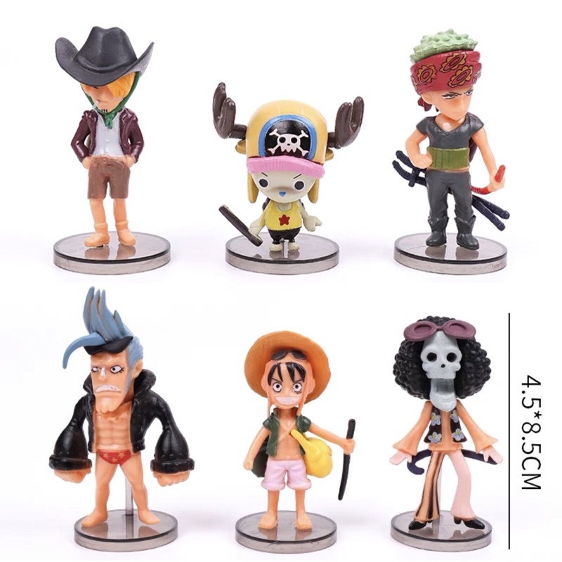 One Piece Mini Figure set Luffy Zoro Sanji Straw cake decoration 海贼王 ...