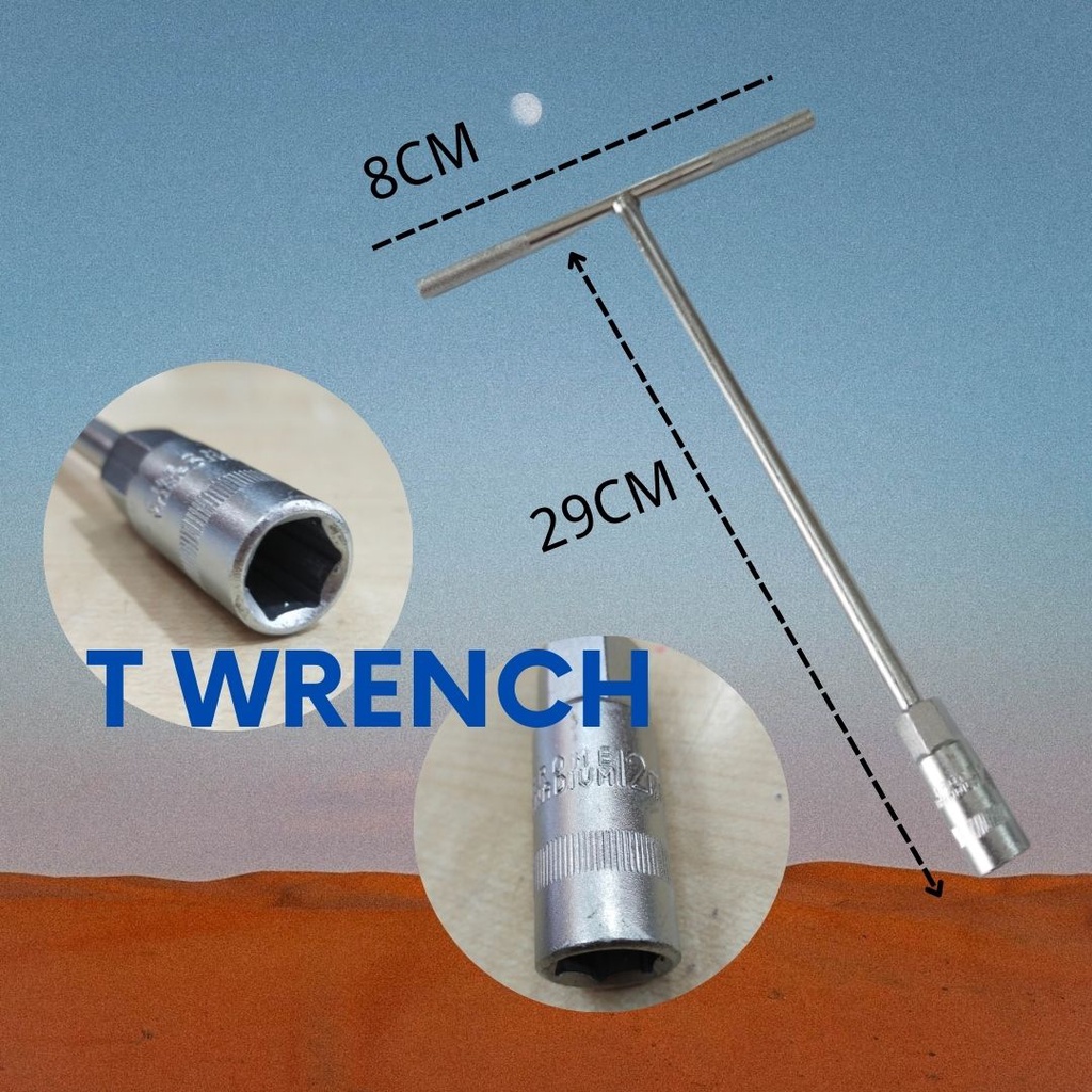 T Handle Socket Wrench Chrome Vanadium T Spanner Allen Wrench Torx Hex 11mm 12mm 13mm 14mm ...