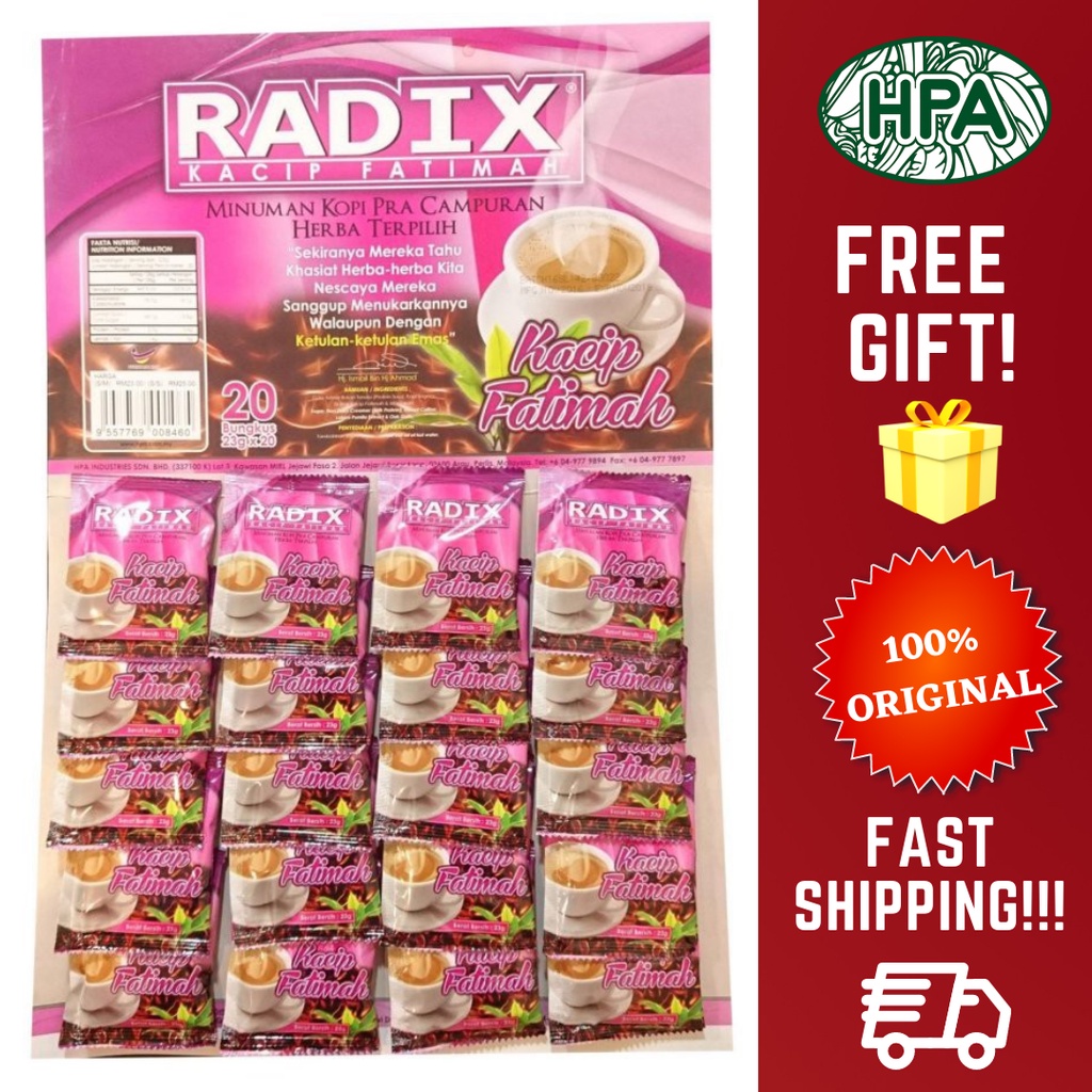 KOPI RADIX KACIP FATIMAH HPA COFFEE RADIX (PAPAN-20SACHET) + FREE GIFT🎁 ...