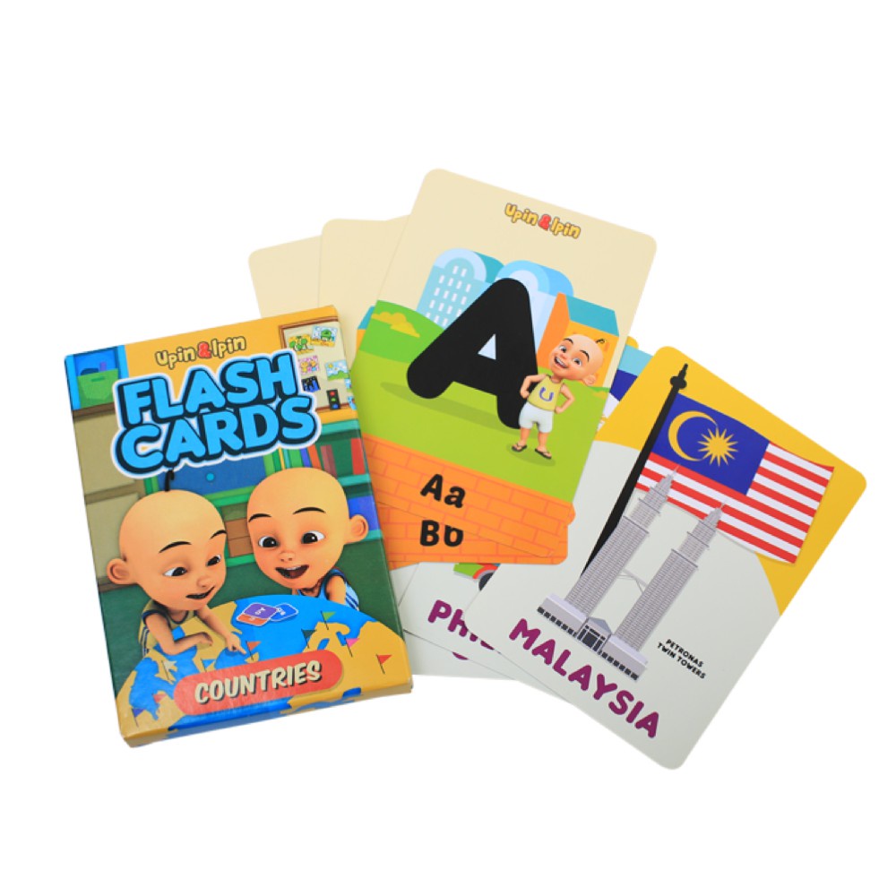 [ Local Ready Stocks ] Upin Ipin Flash Card ( Countries ) Kanak Sekolah ...