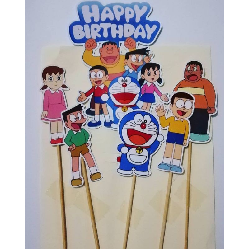 Doremon Cake Topper Birthday (Set Bajet) | Shopee Malaysia