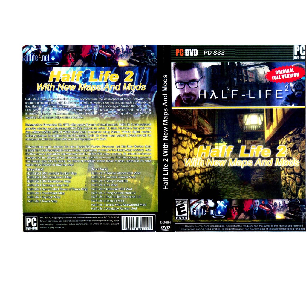 PC game HALF LIFE 2 WITH NEW MAPS AND MODS - 1 DVD | Shopee Malaysia