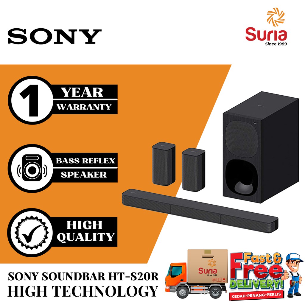 ( READY STOCK ) Sony HT-S20R 5.1ch Home Cinema Soundbar System | Home ...