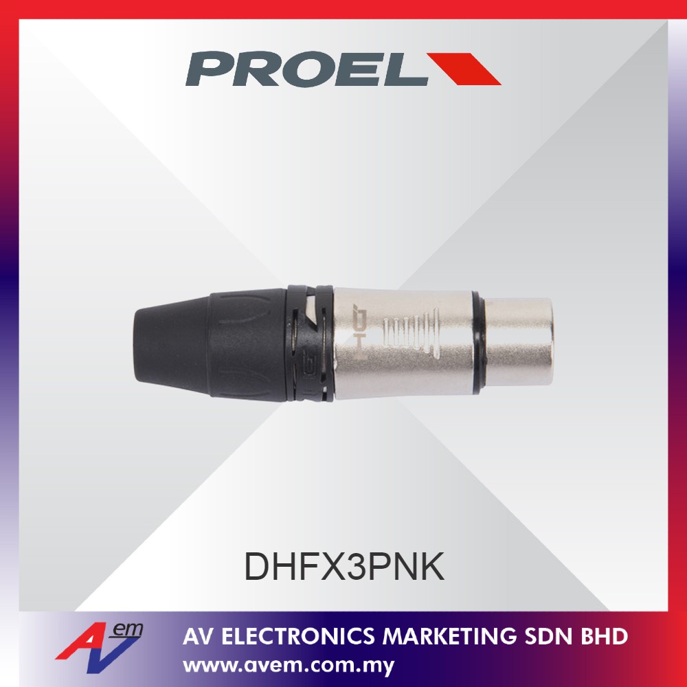 PROEL DHFX3PNK (DHFX-3PNK) ONEHERO 3 pole female Professional XLR cable ...