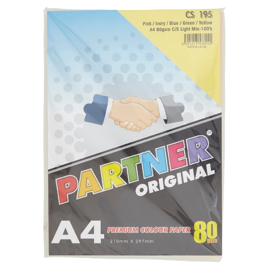Partner Light Assorted Colour Paper (80g x 100's) | Shopee Malaysia