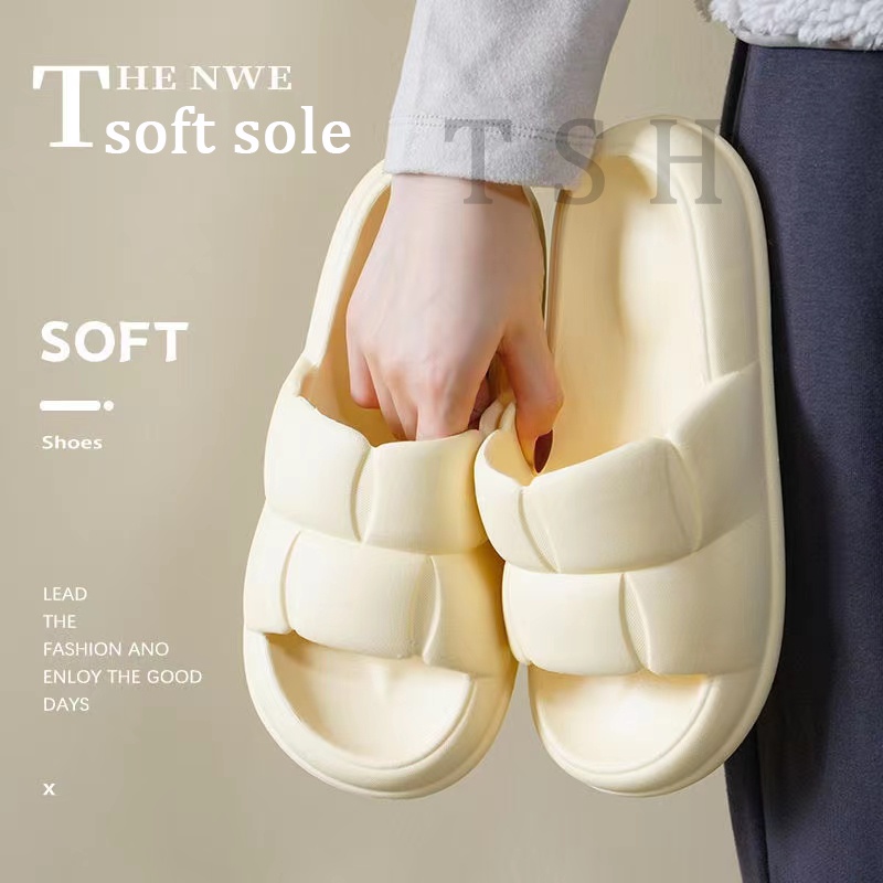 Men's and women's comfortable home sponge soft bottom slippers couple ...