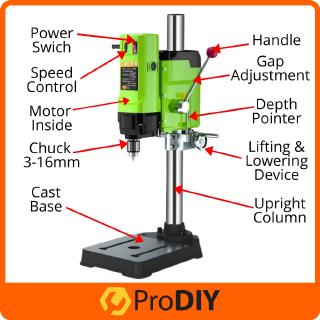 BG5157 Drill Press Bench Drill 1050W 16MM Mini Small electric Drill Machine Work Bench ( BG-5157 ...