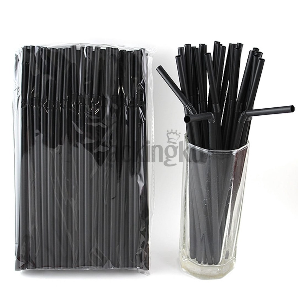 8½" Flexible Drinking Straw 100pcs / 200pcs - Black / Colour ...