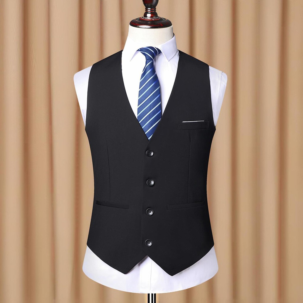 Musim bunga dan luruh gaya Korea rompi sut langsing bergaya lelaki ...