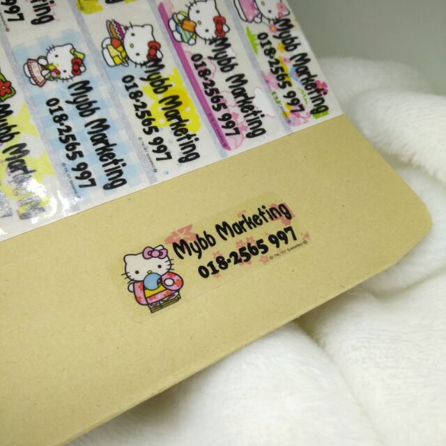 *Transparent Hello Kitty Name Sticker (waterproof) - ready stock ...