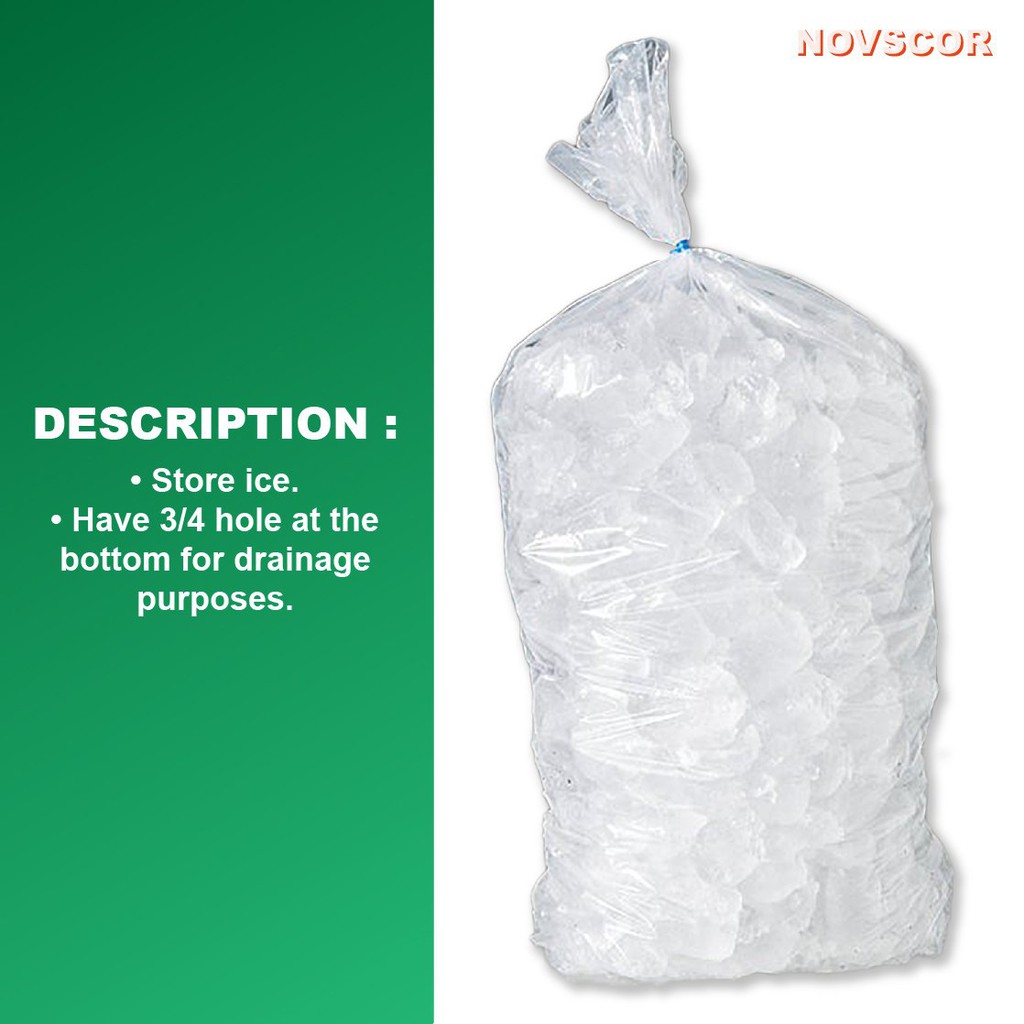 M6LG Plain/Green/Blue Ice Cube Plastic Bag / Plastik Air Batu (14"x 27 ...