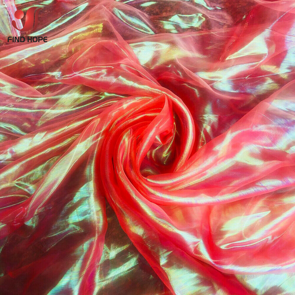 150cm Width Designer Fluorescent Fabrics Colorful Shiny Gauze Fabric ...