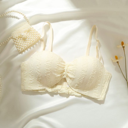 Popkozzi light and small chest gathered comfort simple bra sexy push up ...