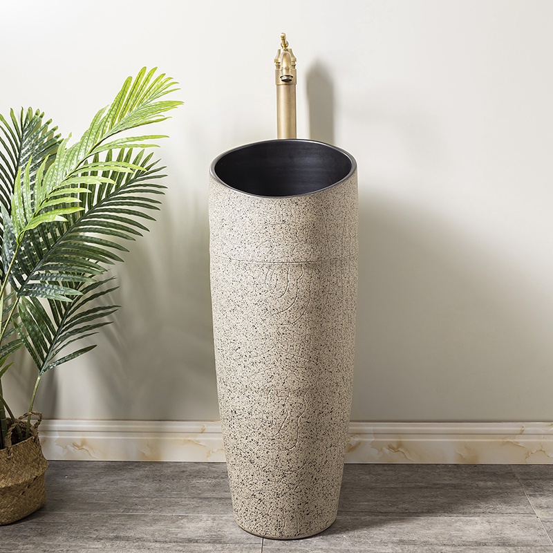 【YS WL】Ceramic Integrated Pedestal Basin Household Small Apartment ...