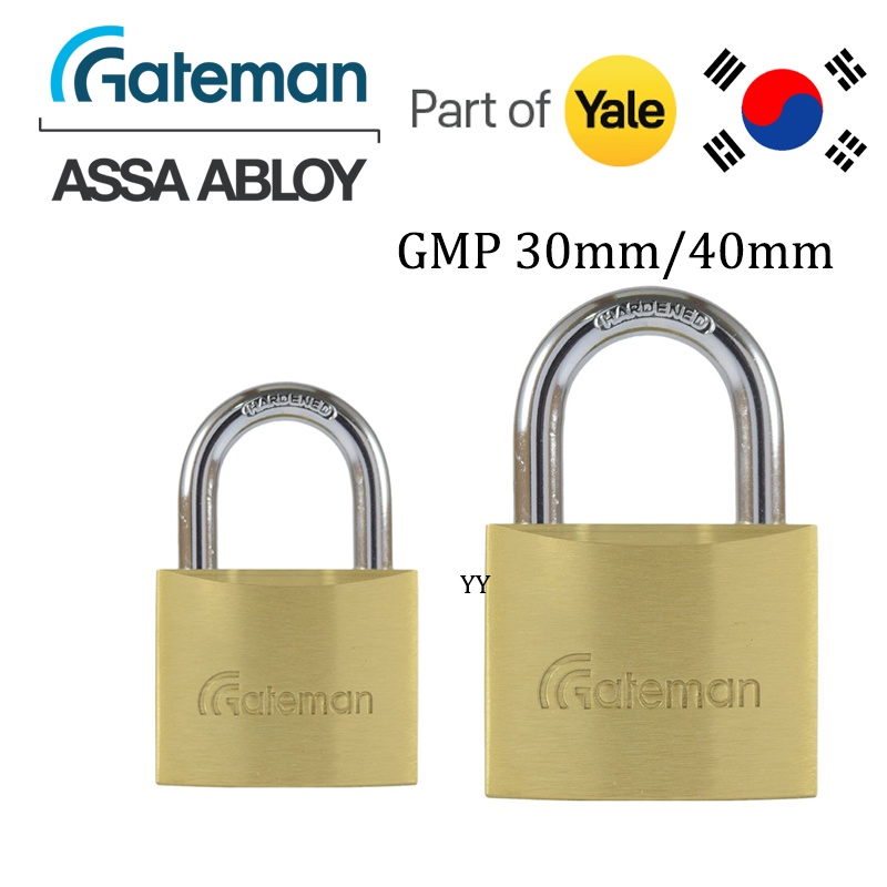 YY DiY GATEMAN By YALE GMP30mm/40mm Solid Brass Hardened Padlock ...