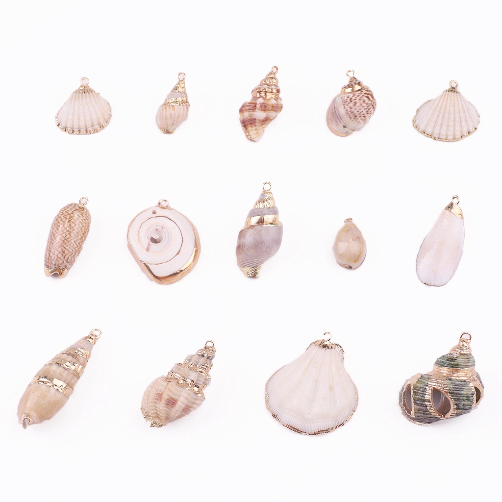 15 Styles 2pcs Natural Shell Pendant Conch Shell Charms Pendant Natural ...
