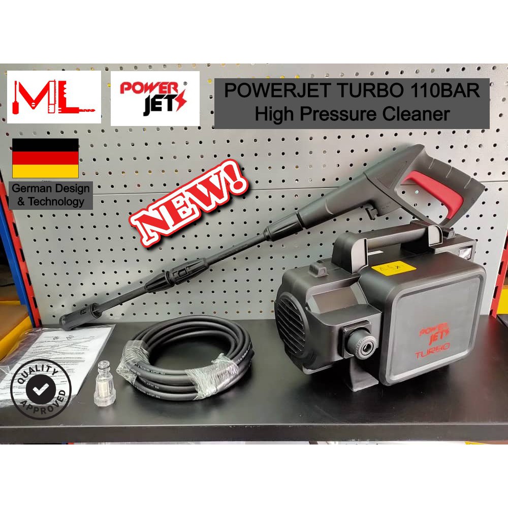 POWERJET TURBO 110Bar High Pressure Cleaner Water Jet Heavy Duty German ...