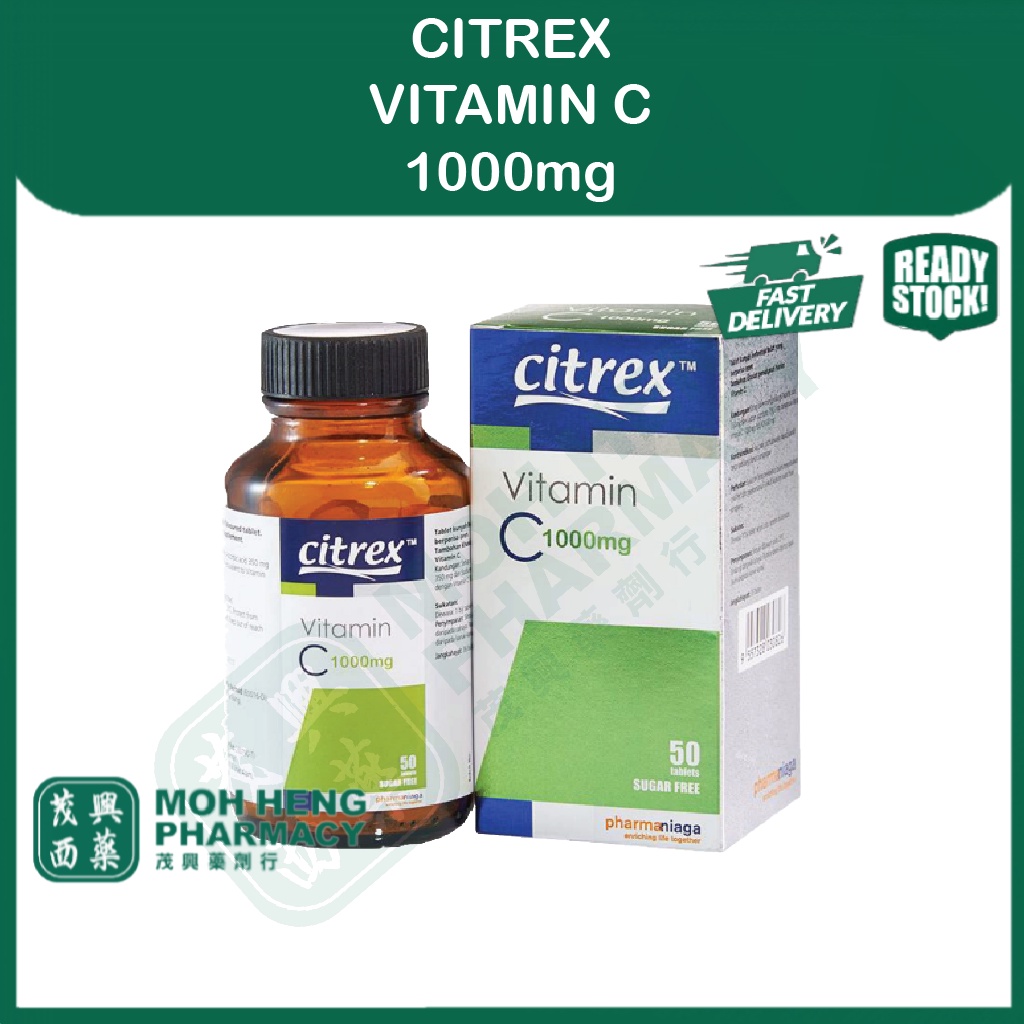 CITREX VITAMIN C 1000mg (50 tablets) Sugar Free (Exp 10/2024) | Shopee ...