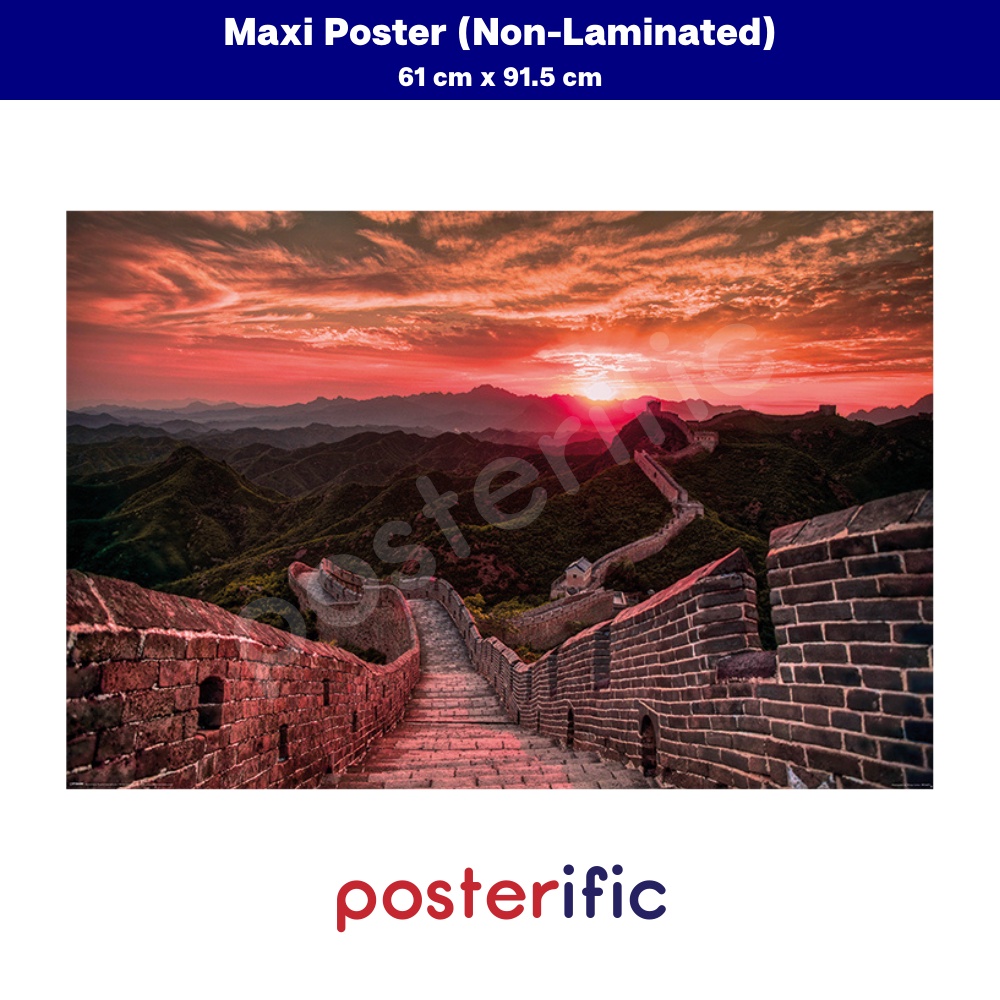 The Great Wall Of China (Sunset) - Poster (61 cm X 91.5 cm) | Shopee ...
