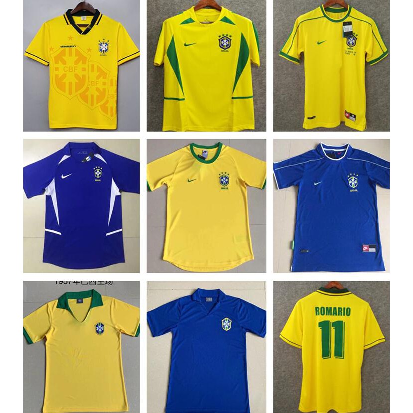 1994 Brazil retro soccer jerseys 1998 2000 2002 1988 football maillot ...