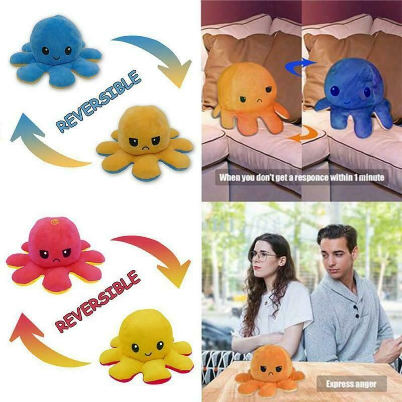 Cozy Reversible Octopus Plush Toy Offering Soft Touch And Experience ...