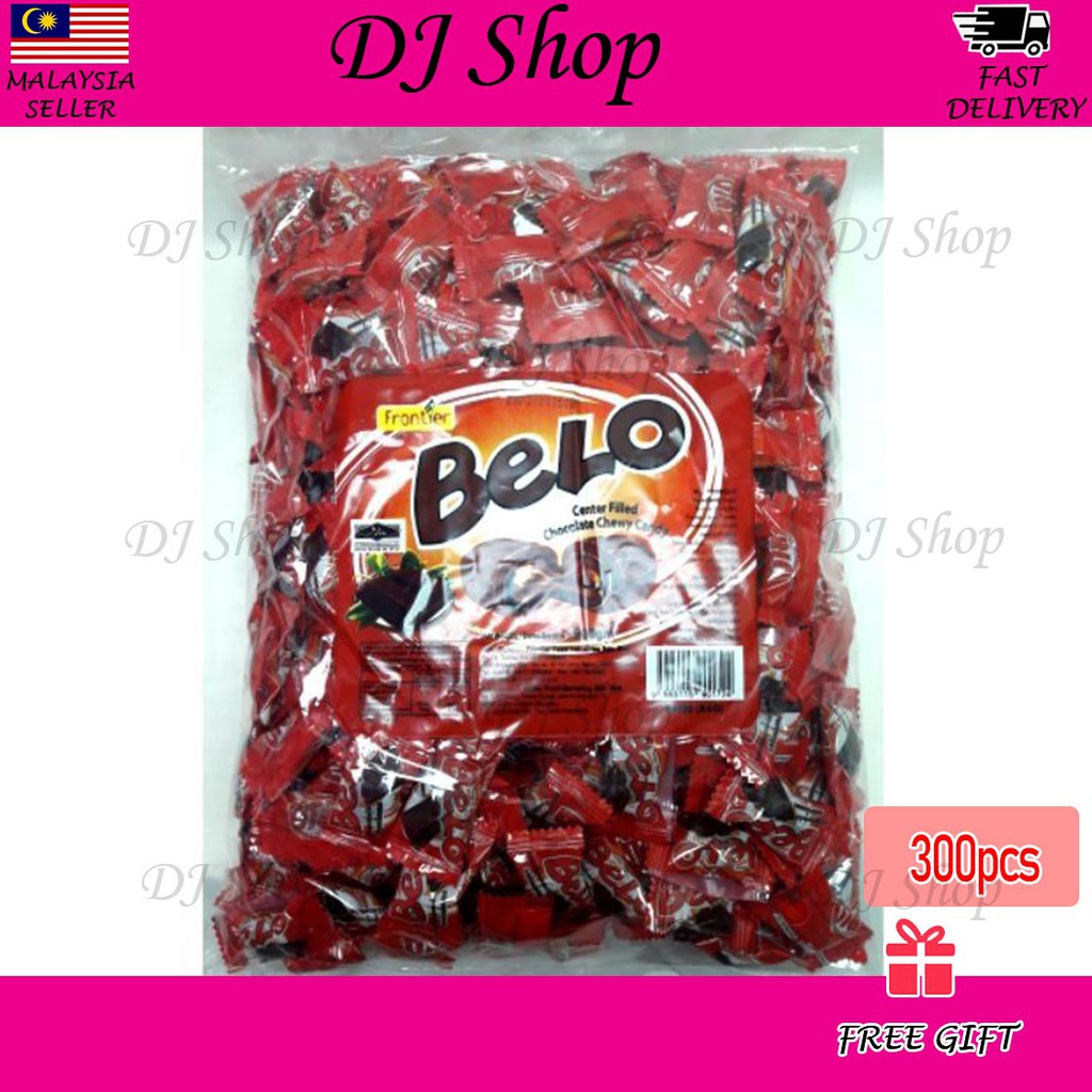 BELO CHOCOLATE FILLED CHEWY CANDY. 300PCS CENTER FILLED CHOCOLATE GULA ...
