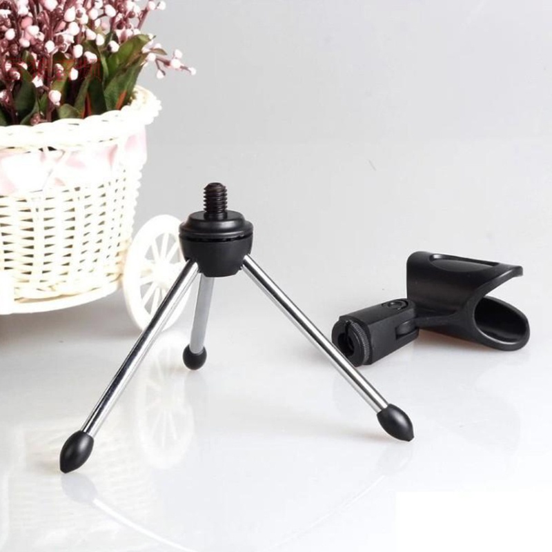 Mini Mic Stand Microphones Tripods Holder Desktop Table Adjustable ...