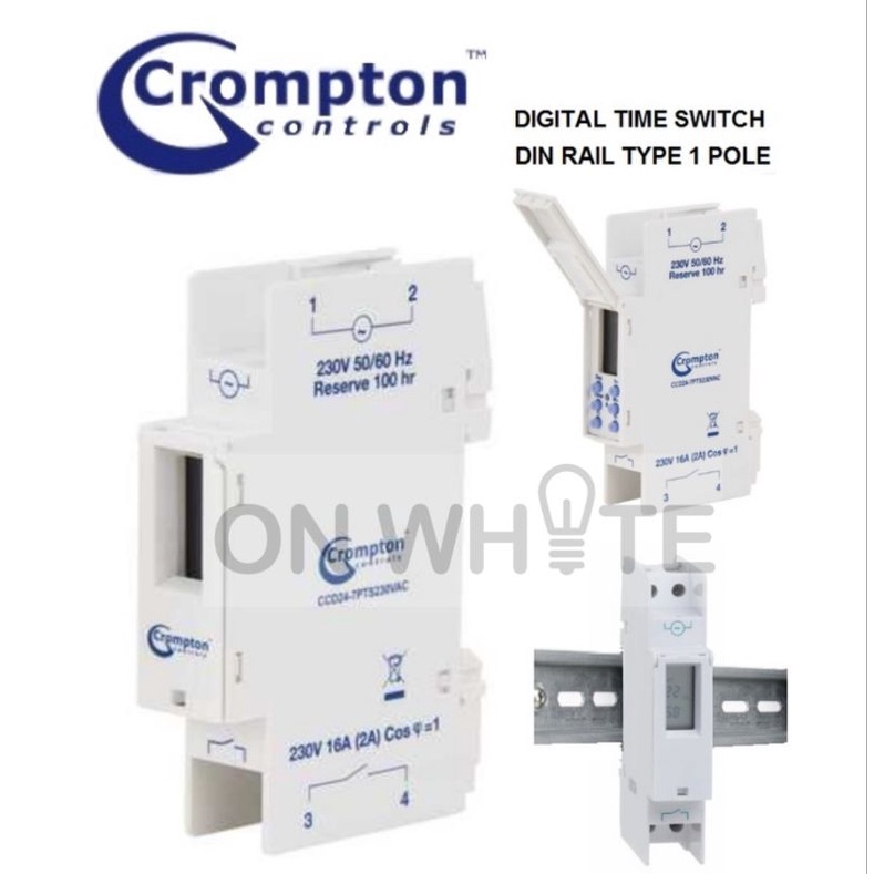 Crompton 1Module 24hrs Digital Timer 7Days Din Rail type (same use as ...