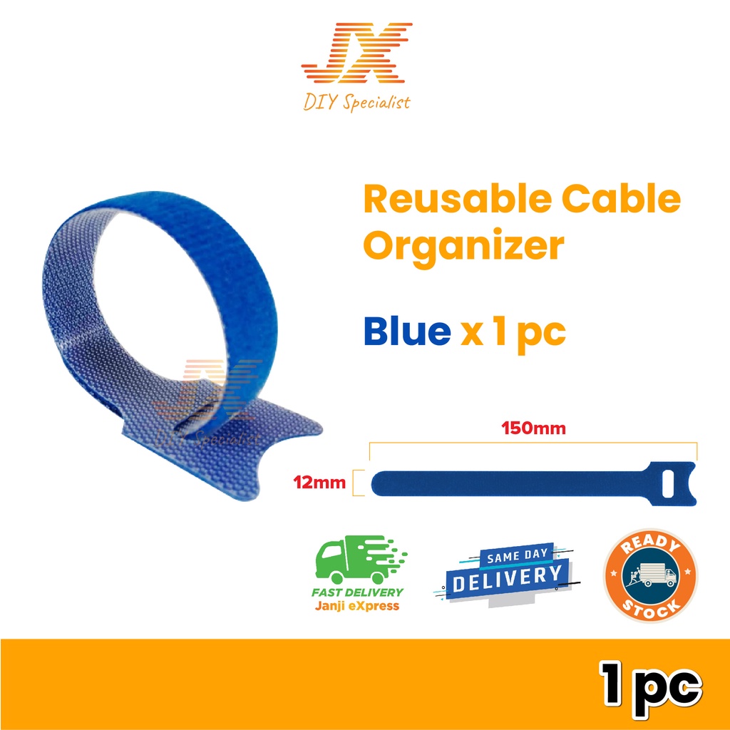 Reusable Fastening Cable Adjustable Cord Ties Microfiber Hook Loop ...