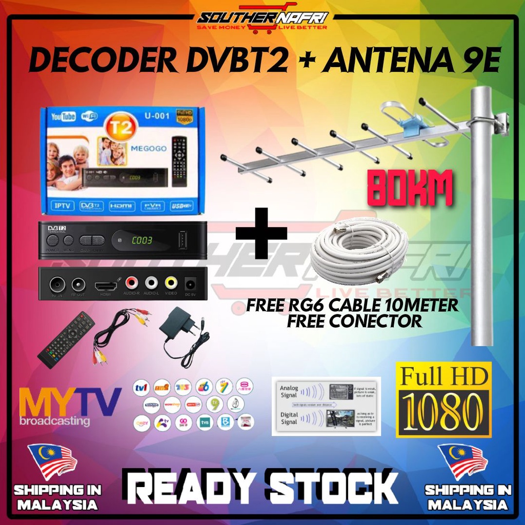 Dekoder MYTV decoder Myfreeview DVB T2 Decoder OUTDOOR ANTENA 9E ...