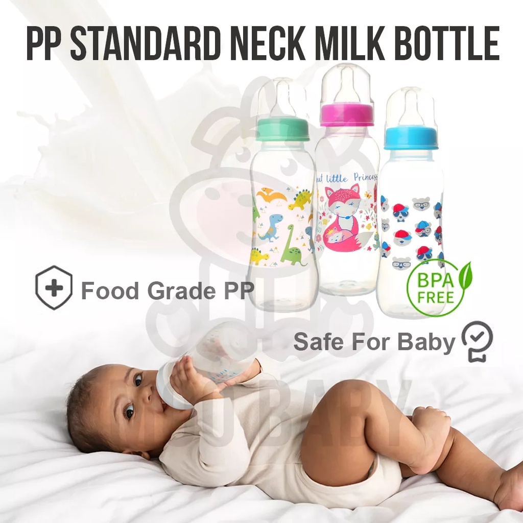 Moo Baby Bottle Slim Neck Baby Milk Bottle Feeding Newborn Botol Susu ...