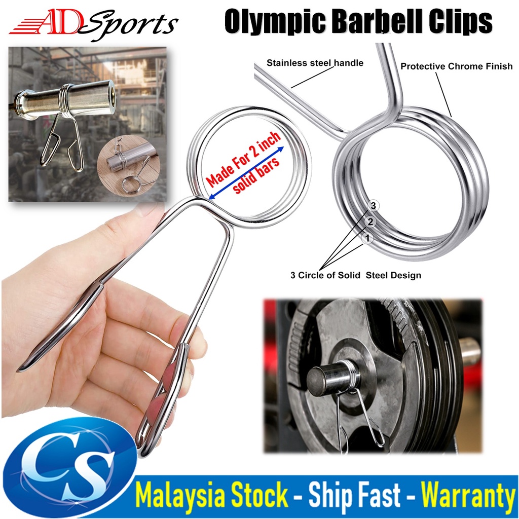2" Olympic Barbell Clips Dumbbell Spring Collars Weightlifting Barbell ...