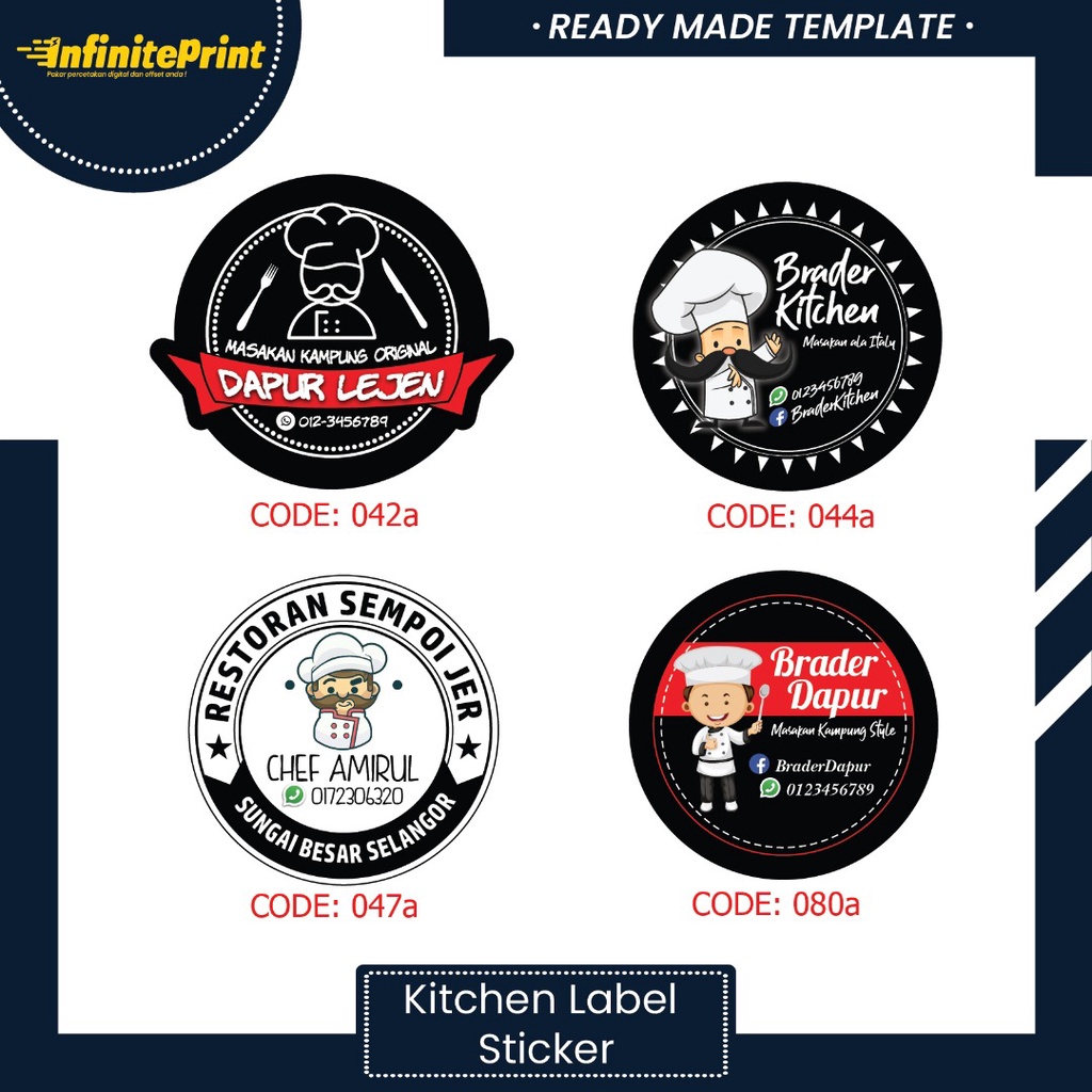 Kitchen Food Sticker Label Product - Label 3cm / 4cm / 5cm / 6cm / 7cm ...