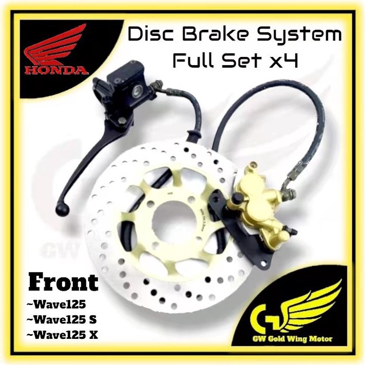 HONDA WAVE125 W125 S X FRONT DISC BRAKE PLATE MASTER PUMP & CALIPER SET ...