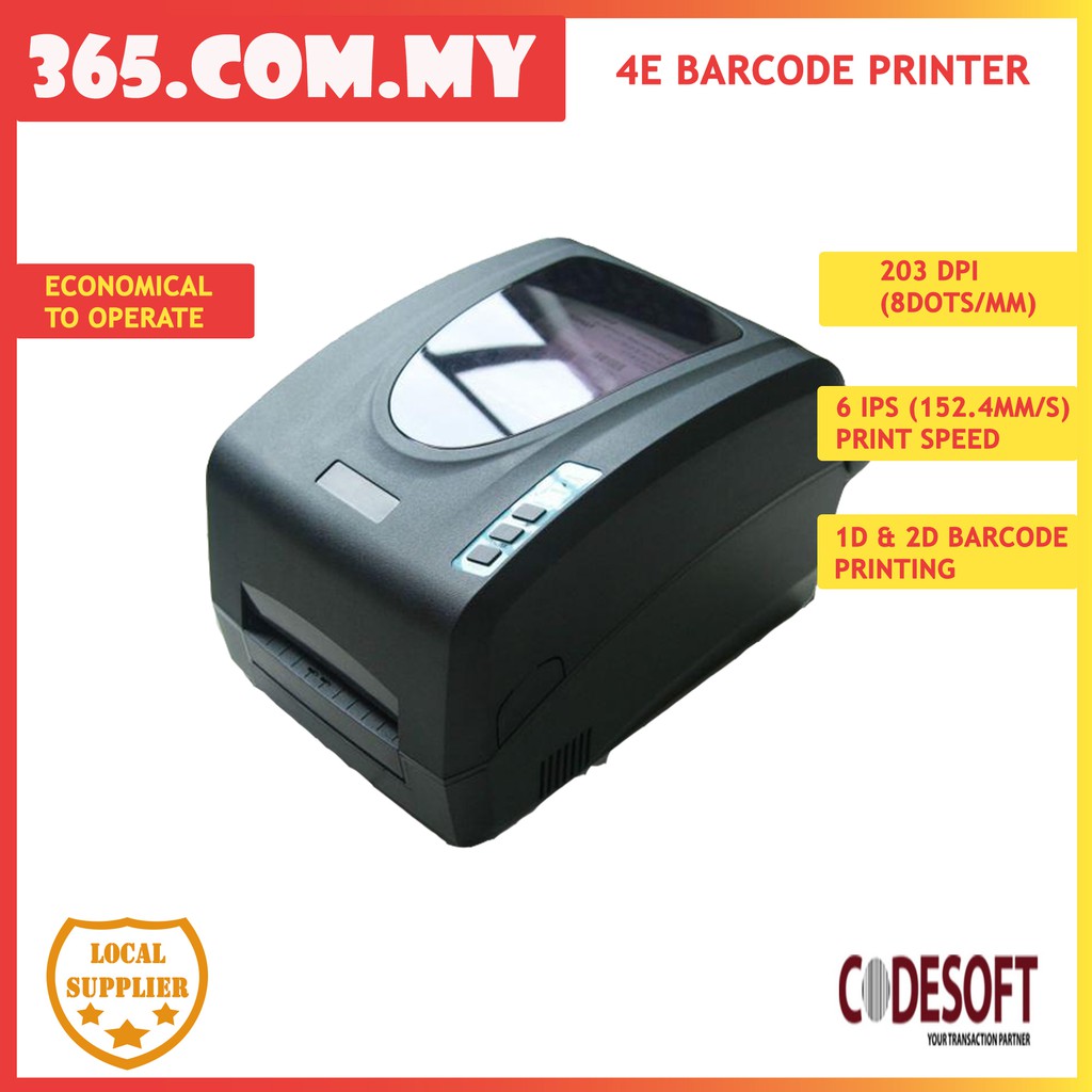 CodeSoft EasyBar 4e Barcode Label Printer (USB Port) | Shopee Malaysia