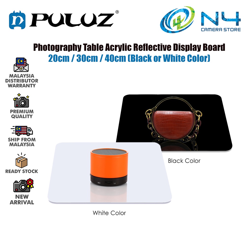 Puluz Reflection White Black Acrylic Reflection Background Display ...