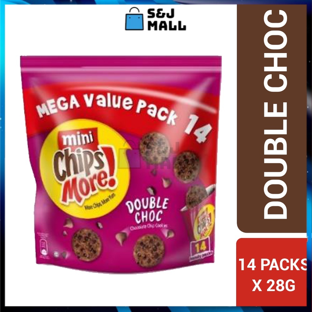 Mini ChipsMore! Double Choc Chocolate Chip Cookies Mega Value Pack 14 x ...