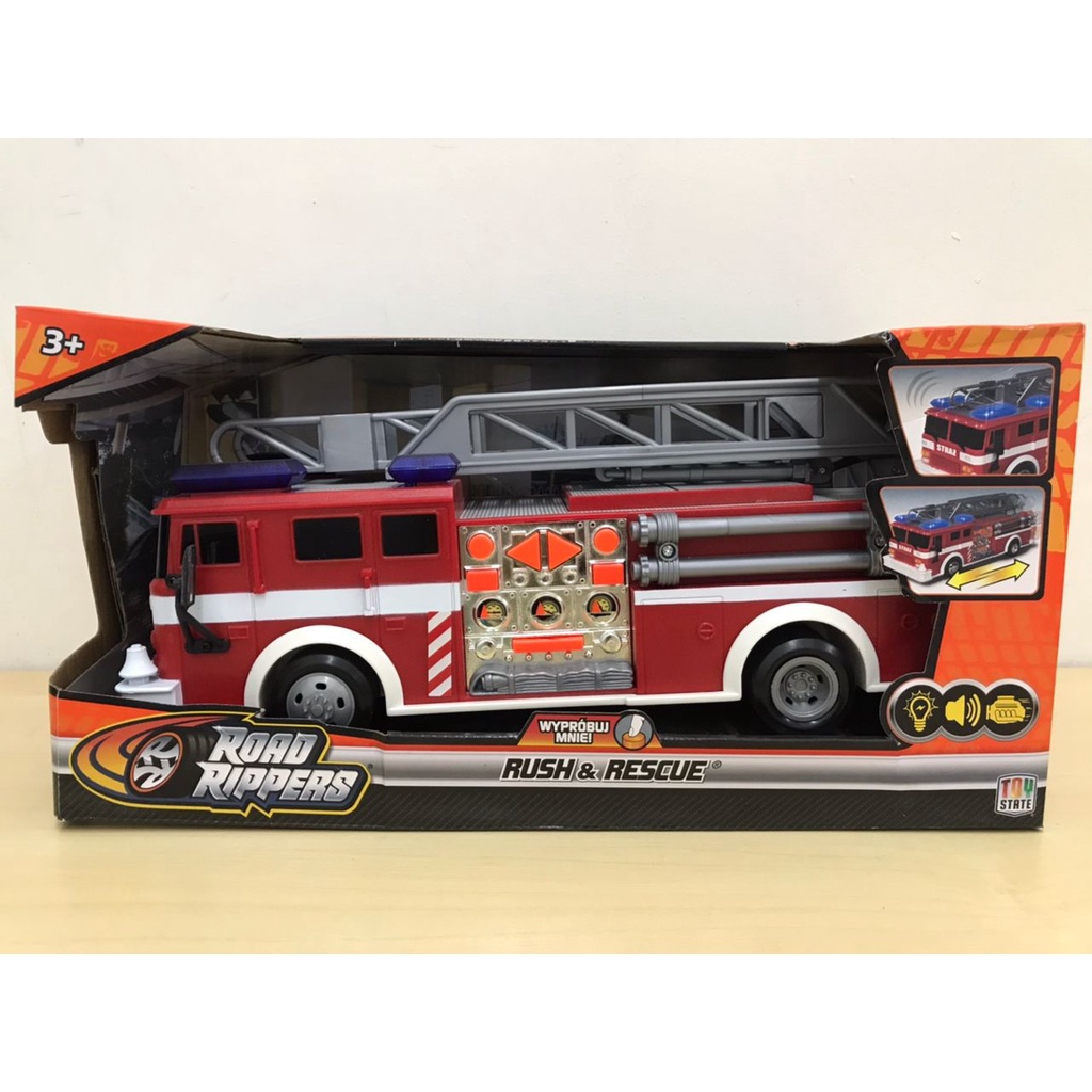 {ORIGINAL} TOY STATE ROAD RIPPERS RUSH & RESCUE FIRE ENGINE TRUCK WITH ...