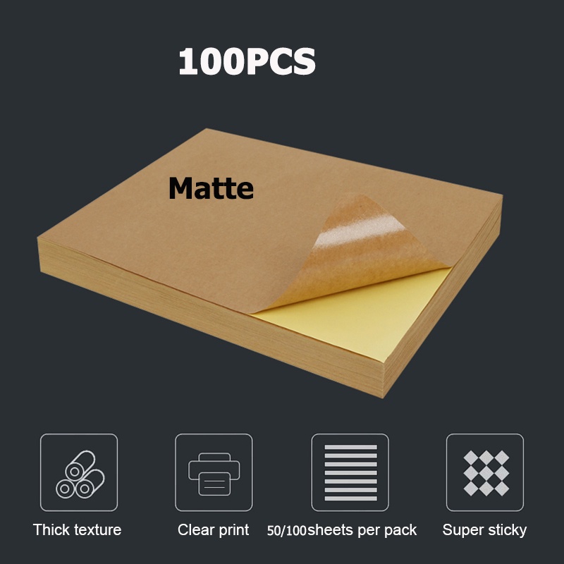 【1 Day Delivery】A4 Size Matte Sticker Paper Glossy Sticker Paper for ...