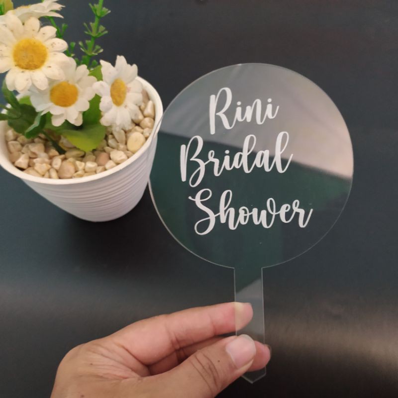 Transparent Acrylic birthday Cake topper in round shape / can customize ...