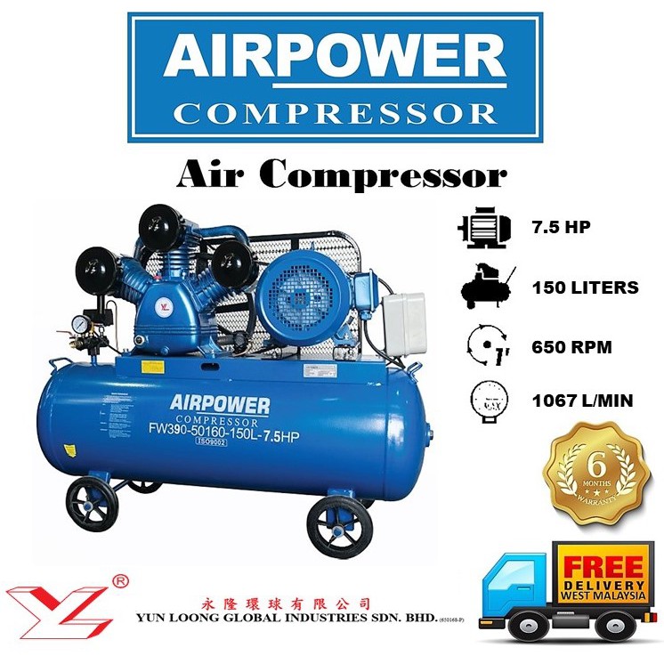 Airpower Air Compressor 7.5 HP 200 Liter Tank 3 Phase | Shopee Malaysia