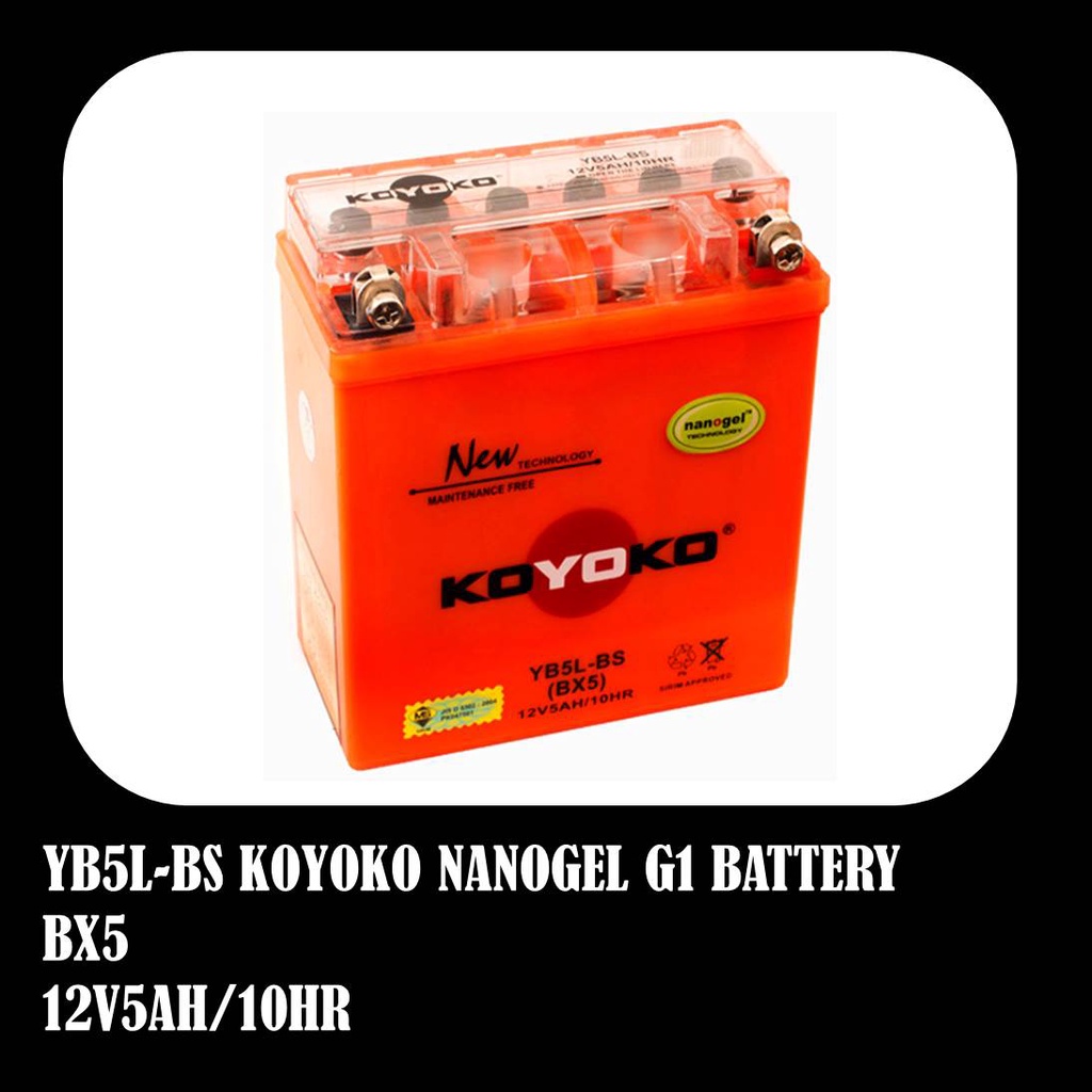 KOYOKO NANOGEL BATTERY YB5L-BS YB5L YB5L G1 NANOGEL BATTERY LC135 V1 ...