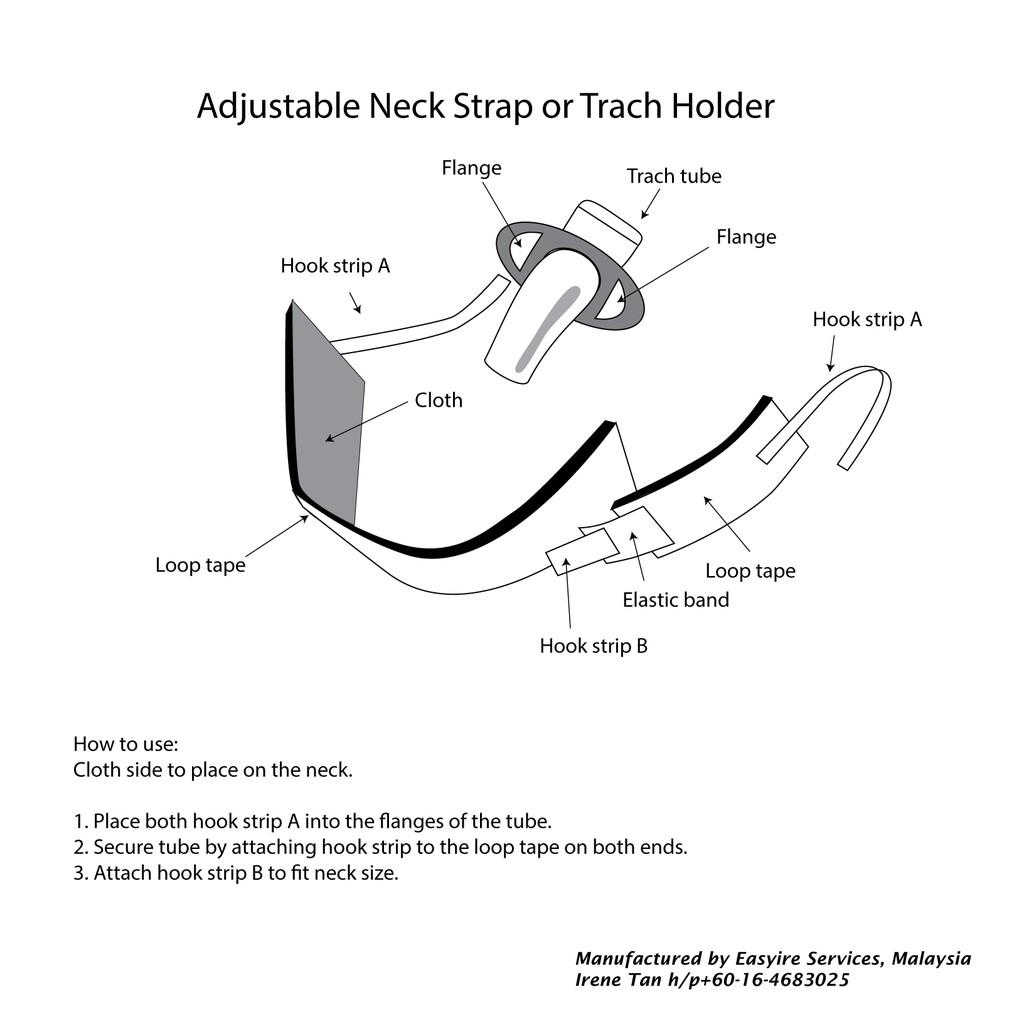 Tracheostomy 1pc Tube Holder Neck strap white with fasteners | Shopee ...