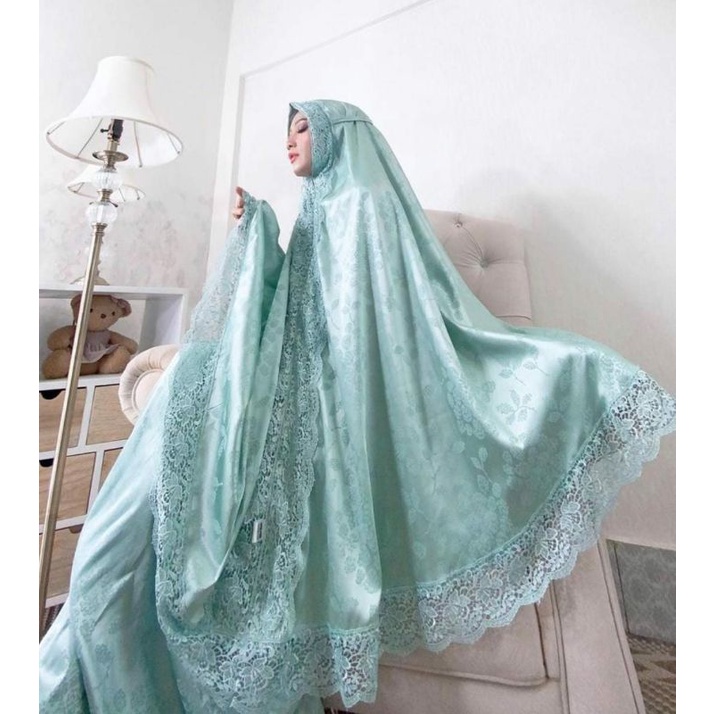 Nada #3 Telekung Exclusive sutera sulam mix lace tebal mewah | Shopee ...