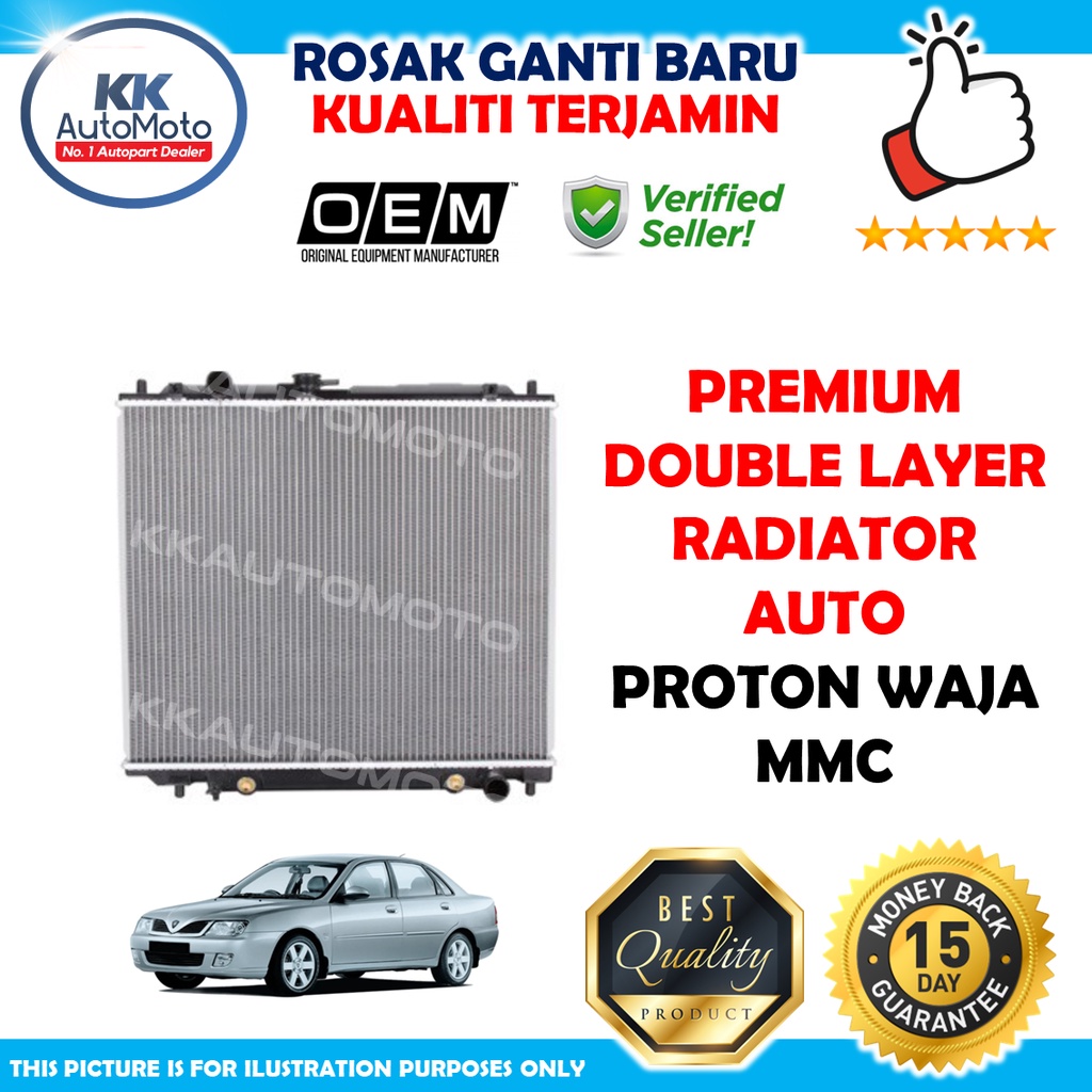 Proton Waja MMC Premium OEM Double Layer Radiator Tangki Air Coolant ...